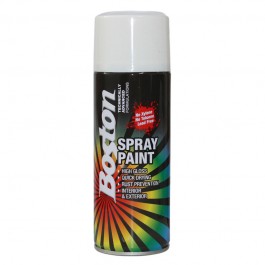 Boston Spray Paint - Satin White 250gm | ToolHub.com.au