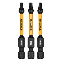 DEWALT Impact Driver Bit 57mm T15 FLEXTORQ (3 pack) | ToolHub.com.au