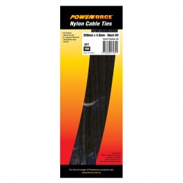 Powerforce Cable Tie Black 380mm x 7.6mm Pack of 100 | ToolHub.com.au
