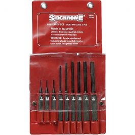 Sidchrome Punch Set Long & Short Pin 9 Pieces | ToolHub.com.au